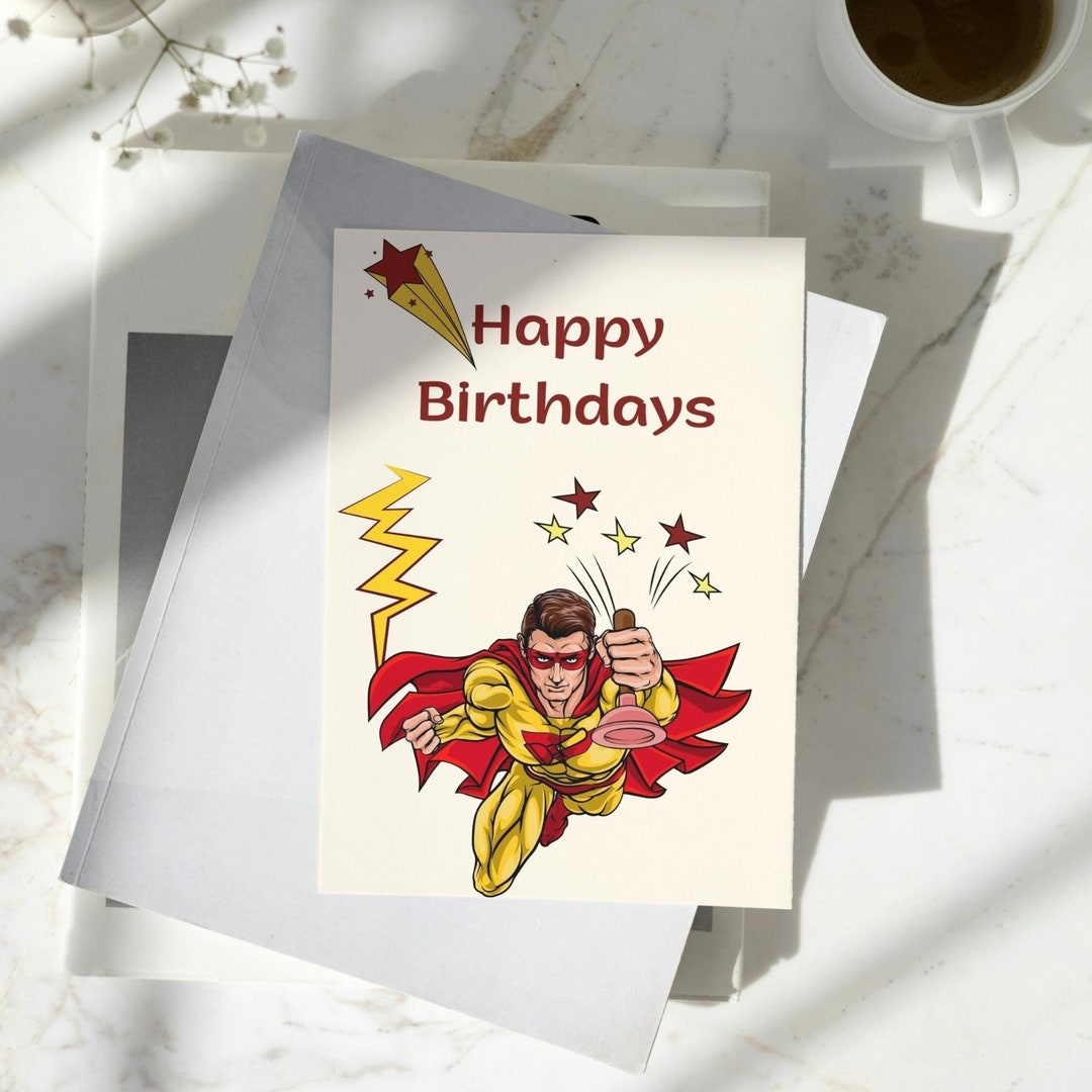 Funny Superhero Birthday Card, Printable Birthday Wishes (PDF) - Etsy