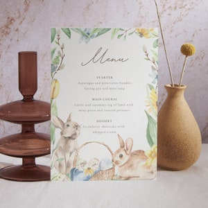 Easter Menu, Bunny Menu, Easter Brunch Menu, Editable Printable ...