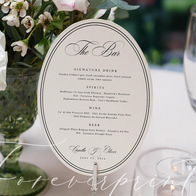 Wedding Bar Sign Oval - Etsy UK