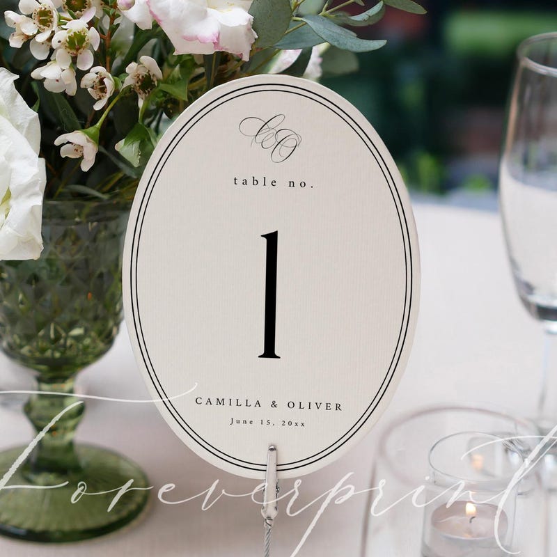 Oval Sign Table Numbers - Etsy
