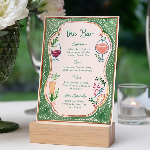 Bar Menu - Etsy