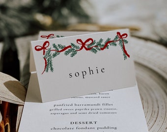 Editable Christmas Labels Holiday Place Card Template Christmas Food ...