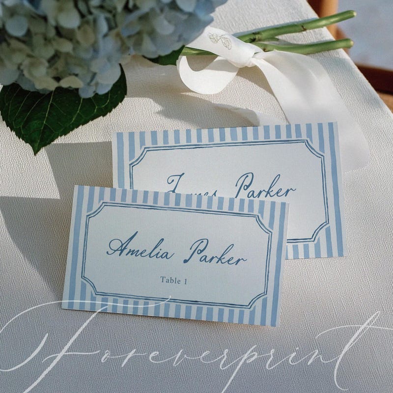 Blue Place Cards - Etsy