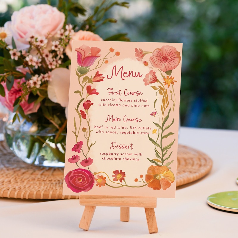Floral Menu - Etsy