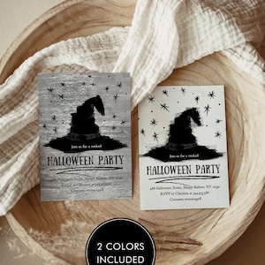 Witch Hat Halloween Party Invitation, Family Halloween Party Digital ...