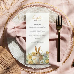 Printable Easter Menu, Editable Easter Brunch Menu Template, Easter ...