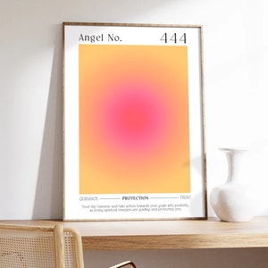 Angel Number 444, Aura Energy Art, Spiritual Wall Art, Angel Number ...