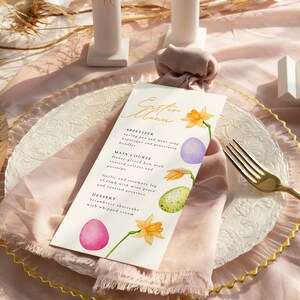 Easter Menu, Printable Easter Menu, Easter Brunch Menu, Editable ...