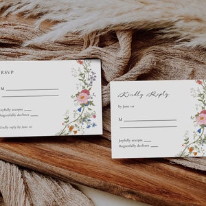 Wildflower Wedding Invitation Template Printable Wedding - Etsy