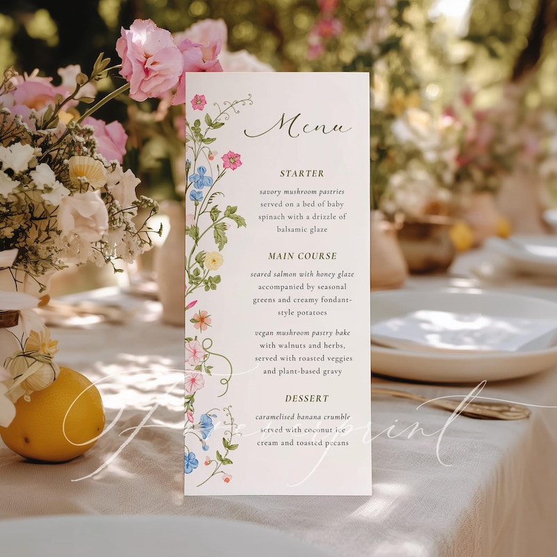 Pastel Colour Menu - Etsy