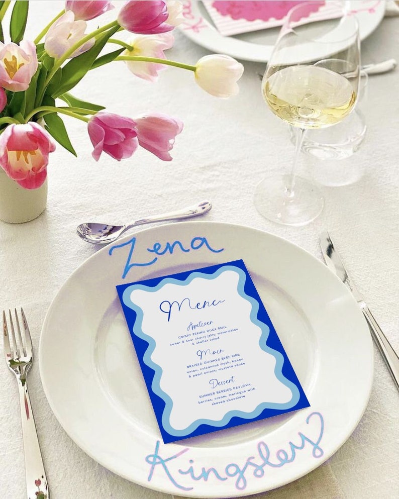 Italian Wedding Menu Template Santorini Italy Instant - Etsy