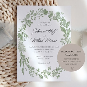 Green Leaves Wedding Welcome, Garden Welcome Sign Template, Welcome ...