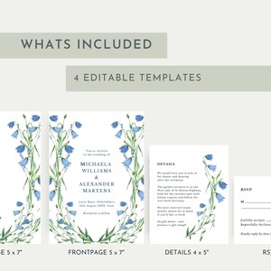 SPRING WEDDING INVITATION, Wildflower Wedding, Blue Florals, Spring ...