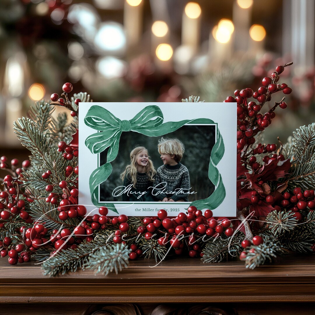 Customizable Christmas Card Template | Editable Holiday Photo Card With ...