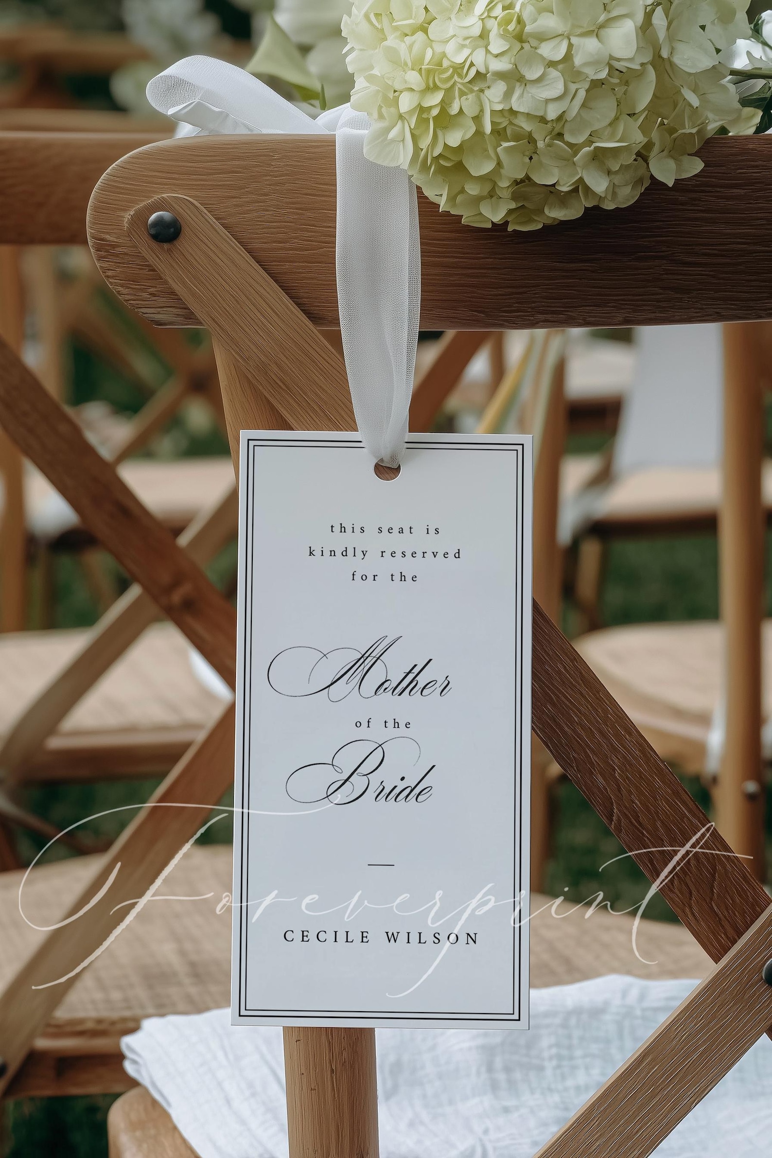 Reserved Chair Tag Template, Elegant Minimal Reserved Seat Sign ...