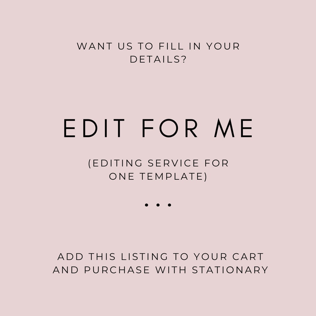 Customization Add On, Edit My Template for Me, Personalize Your ...