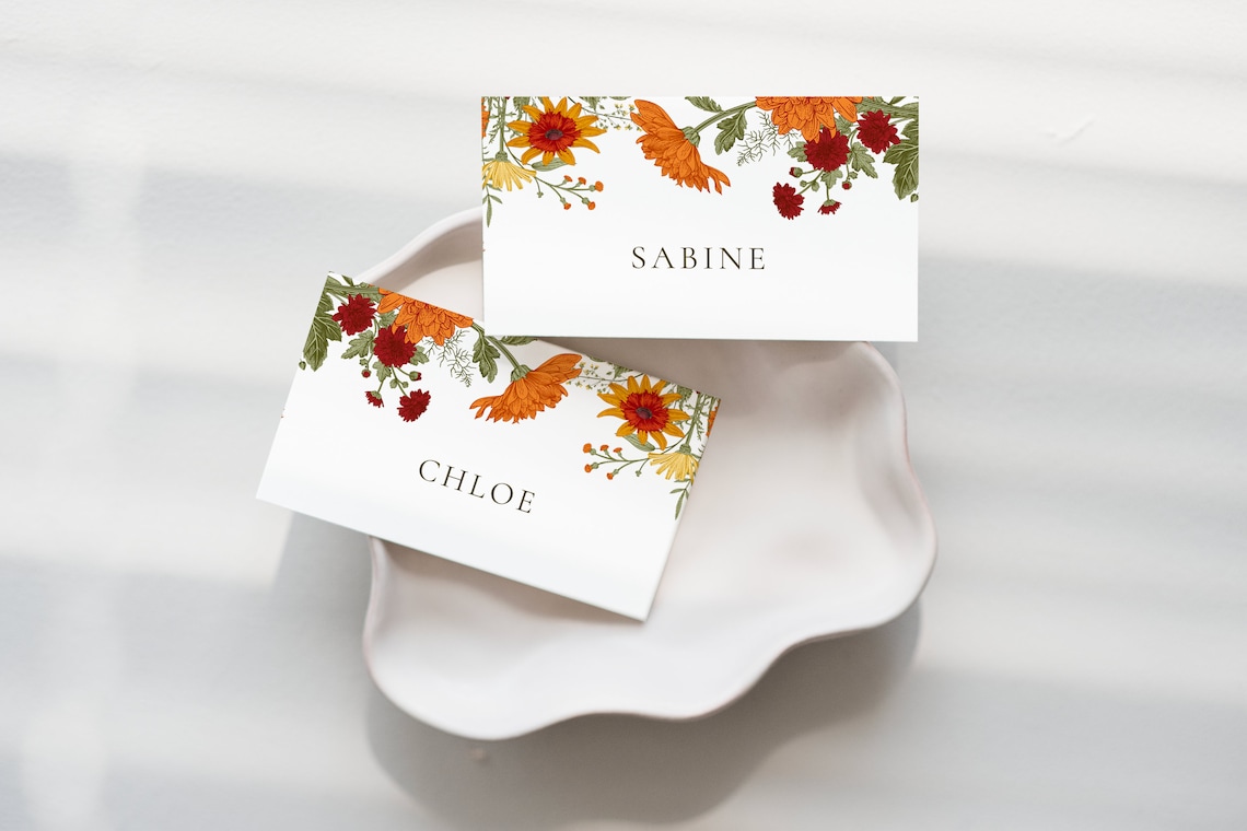 Editable Place Card Template, Printable Place Cards, Tented and Flat ...