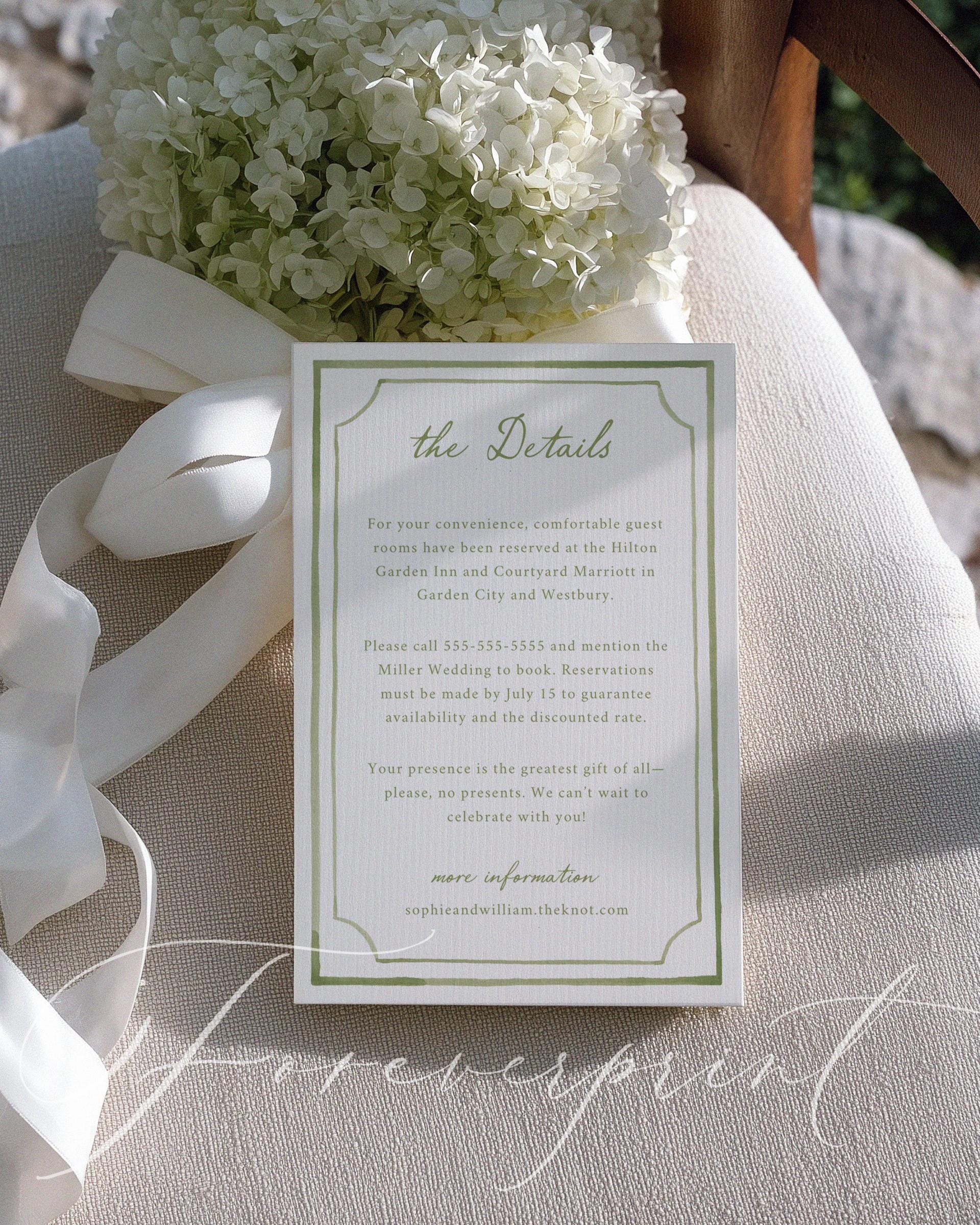 Pink Stripe Wedding Invitation Template Suite, Editable RSVP & Details ...