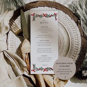 Christmas Place Cards Template, Holiday Party Seating Card, Food Labels ...