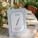 Blue Striped Wedding Table Number Template, Elegant Watercolor Table ...