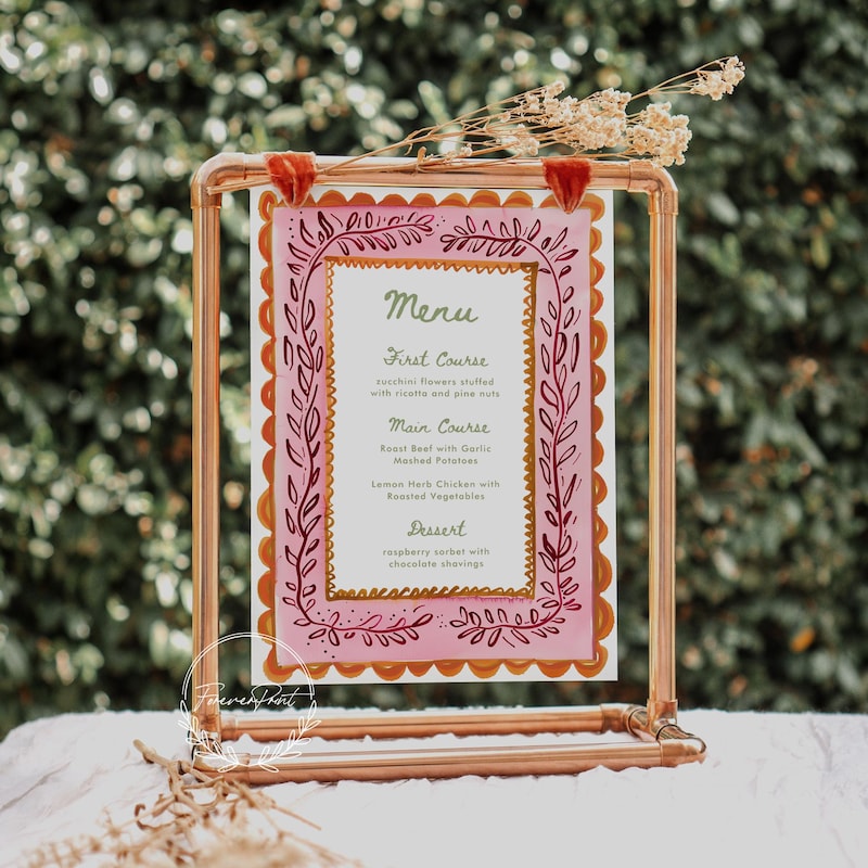 Bright Menu Templates - Etsy UK