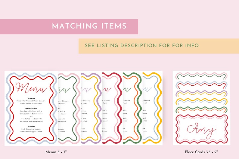 Wavy Square Favor Tag and Sticker Template, Scalloped Border, Printable ...