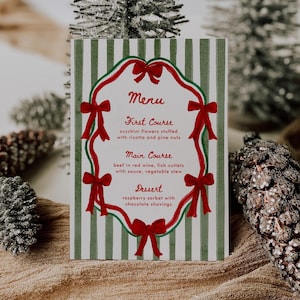 Editable Christmas Dinner Menu Template – Festive Holiday Party Menu ...