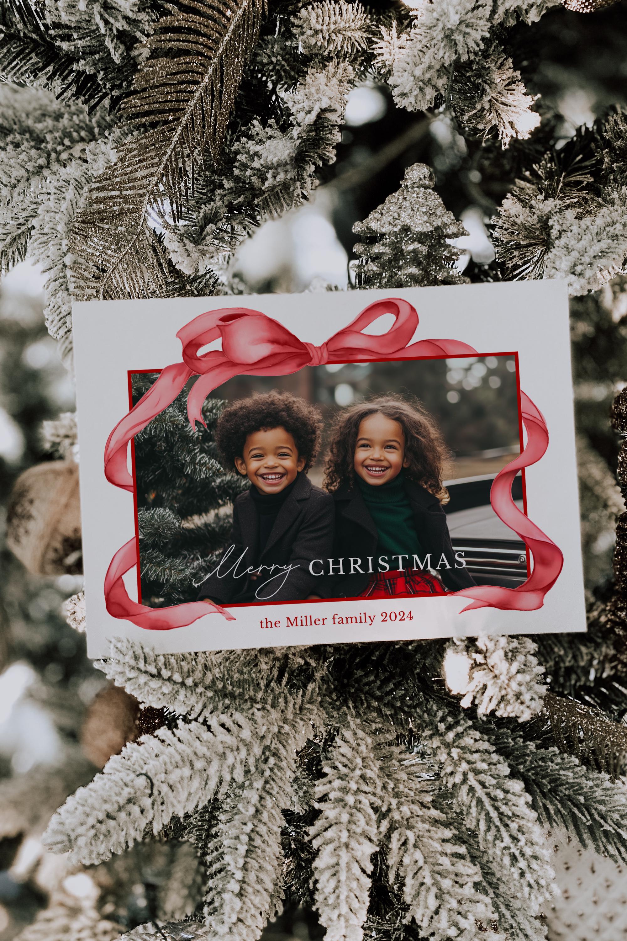 Customizable Christmas Card Template | Editable Holiday Photo Card With ...