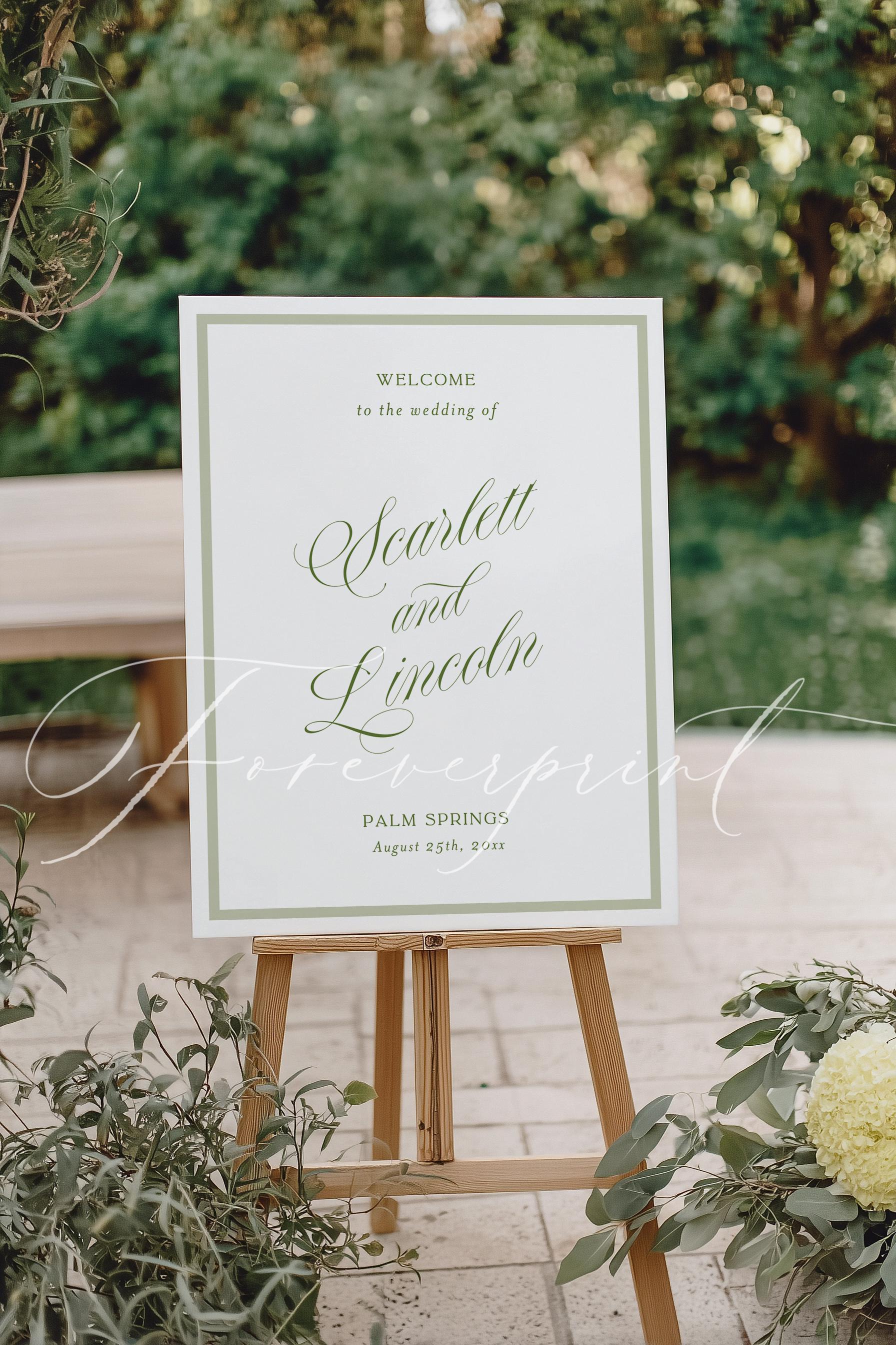 Editable Welcome Template, Minimalist Sage Green, Elegant Script ...