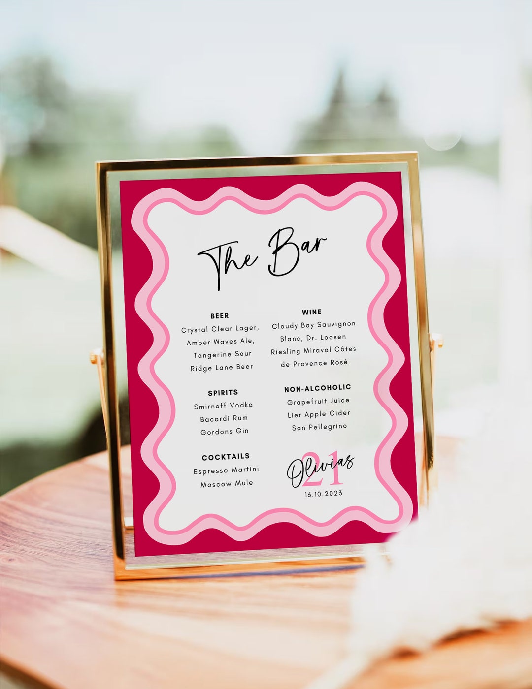 Ladies 21st Birthday Bar Sign, Printable Instant Download, Editable ...