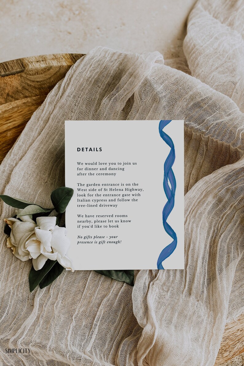 Wavy Wedding Invitation Template Instant Download Editable - Etsy UK