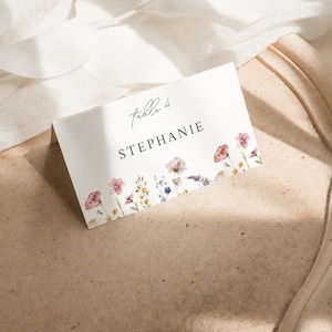 Floral Place Cards Template, Printable Place Cards, Wedding Name Cards ...