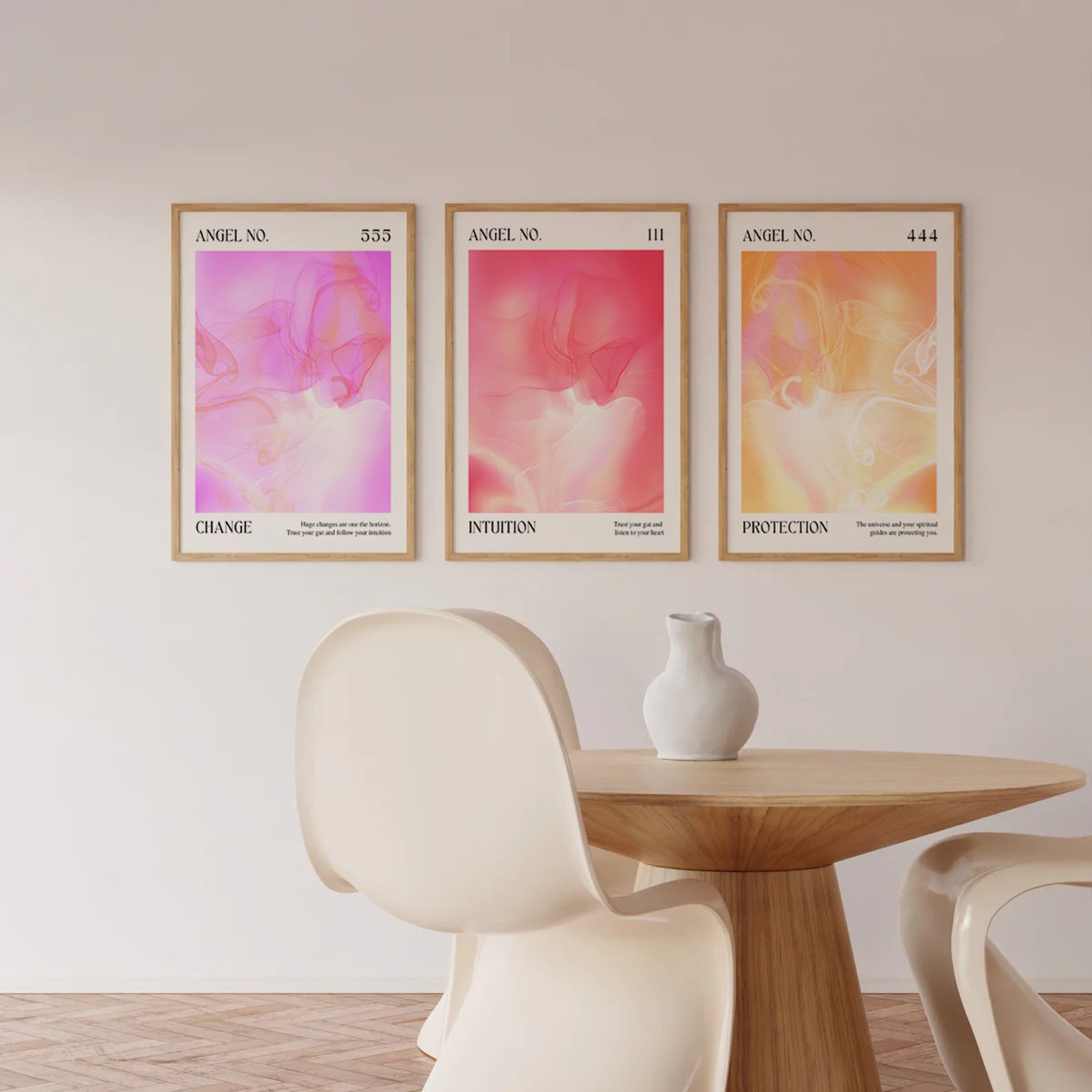 Angel Numbers Set of 3 Prints, Feminine Affirmation Prints, Spiritual ...