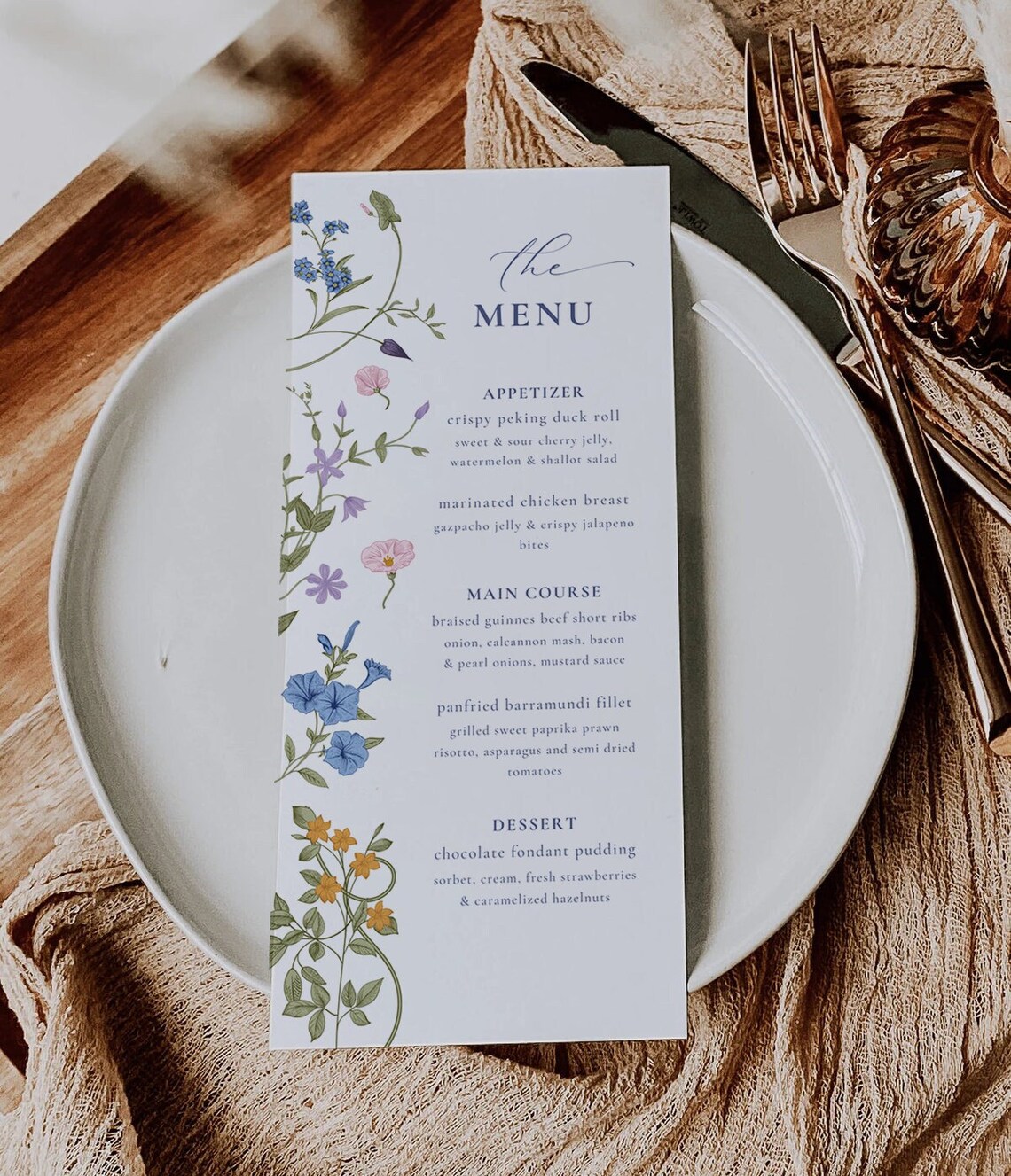 Wildflower Menu Template, Garden Wedding Menu, Boho Flowers Menu ...
