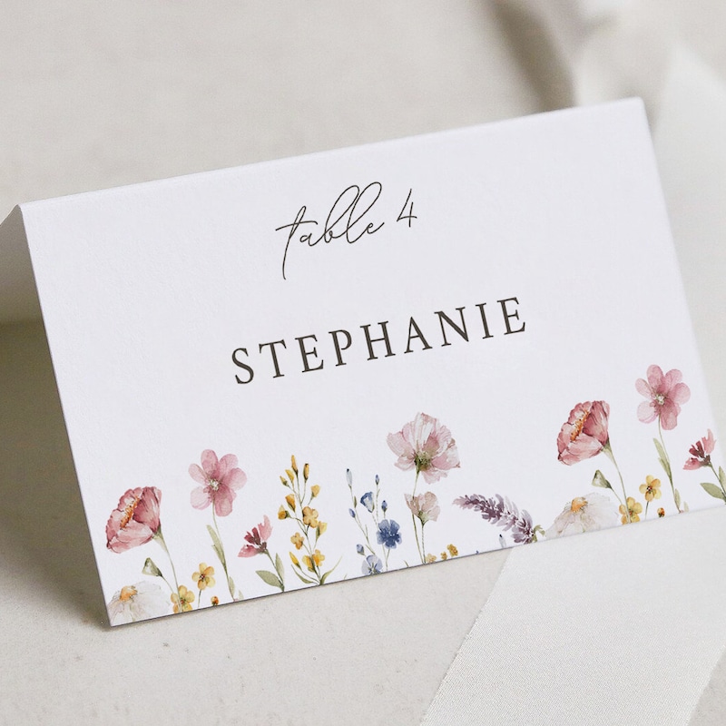 Floral Place Cards - Etsy