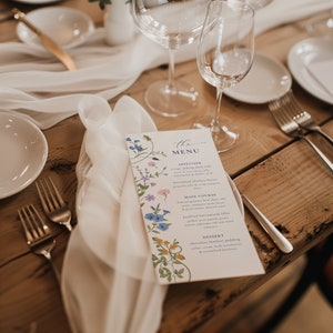 Wildflower Menu Template, Garden Wedding Menu, Boho Flowers Menu ...