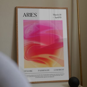 Aries Wall Art Zodiac Poster Printable, Aries Art, Aries Gift, Aries ...