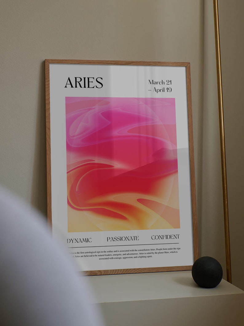 Aries Wall Art Zodiac Poster Printable Aries Art Aries Gift - Etsy