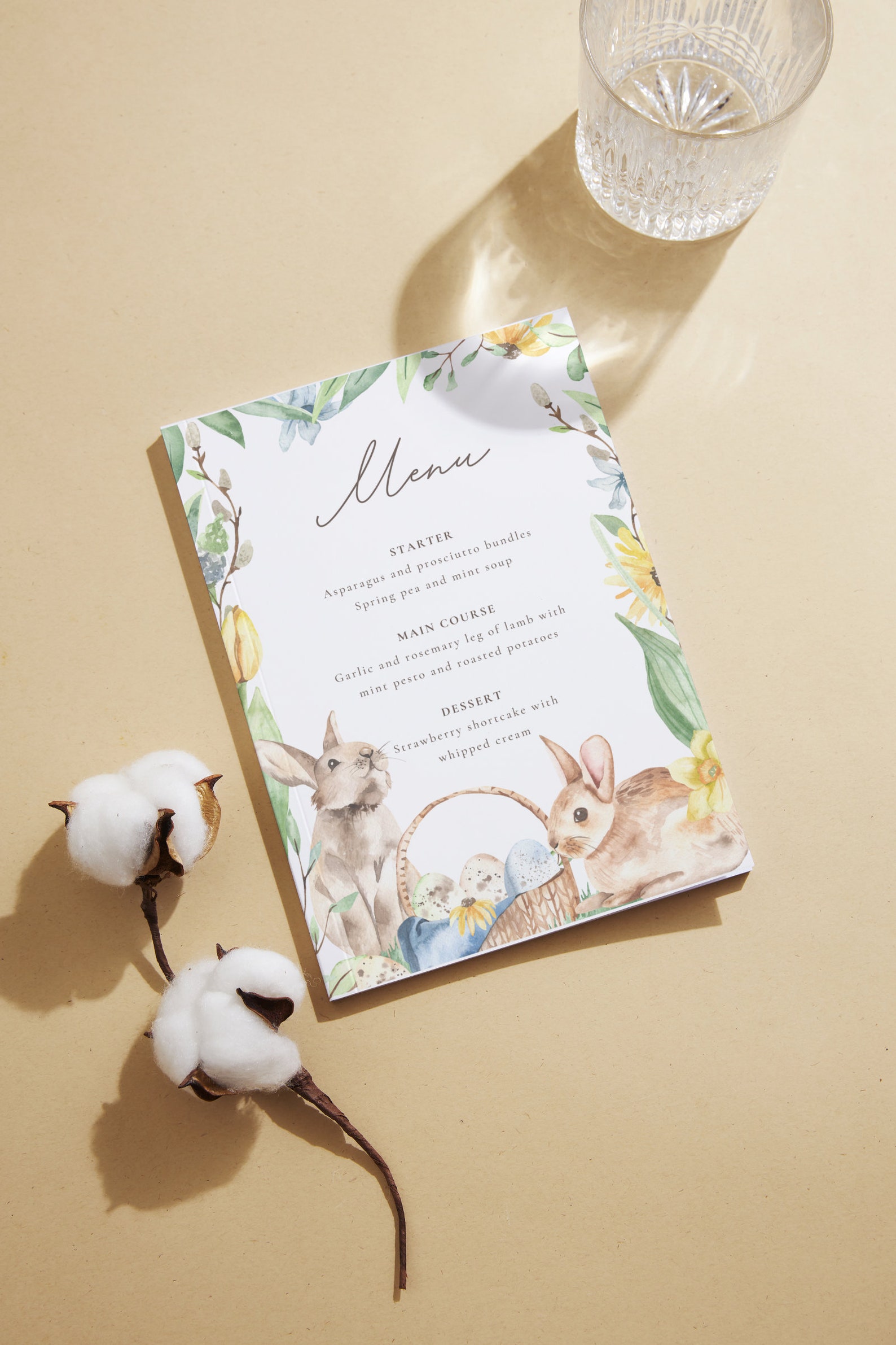 Easter Menu, Bunny Menu, Easter Brunch Menu, Editable Printable ...