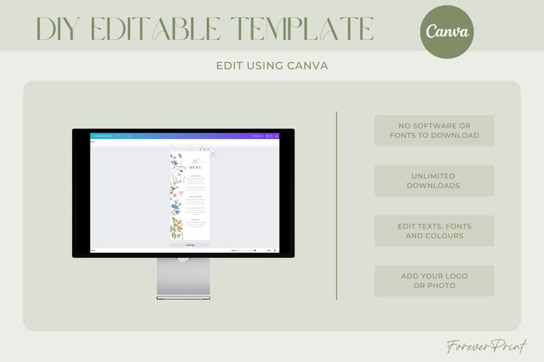Wildflower Menu Template, Garden Wedding Menu, Boho Flowers Menu ...