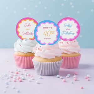 Wavy Circular Cake Toppers Template, Hand Drawn, Wedding/shower Menu ...