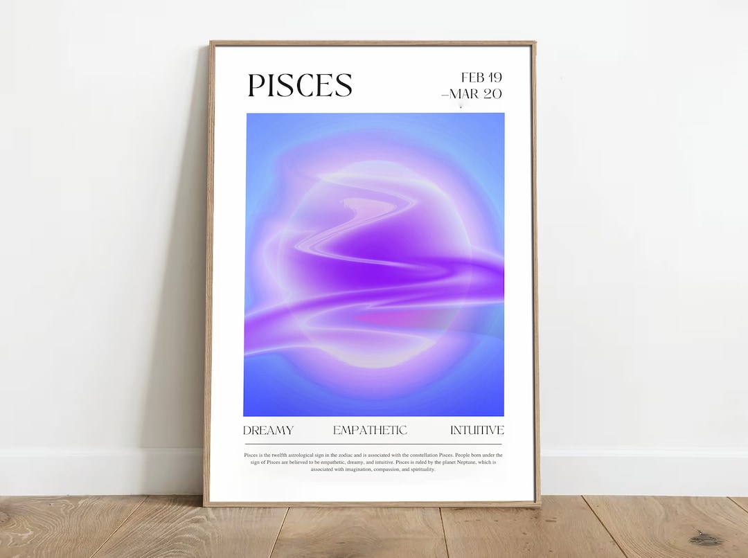 PISCES Wall Art Zodiac Poster Printable, Pisces Art, Pisces Gift ...