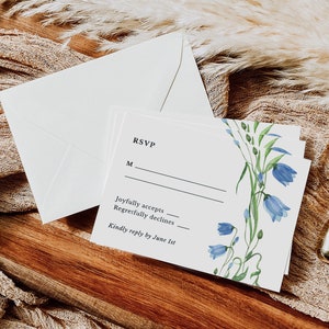 SPRING WEDDING INVITATION, Wildflower Wedding, Blue Florals, Spring ...