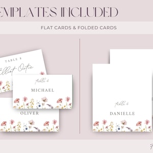 Floral Place Cards Template, Printable Place Cards, Wedding Name Cards ...
