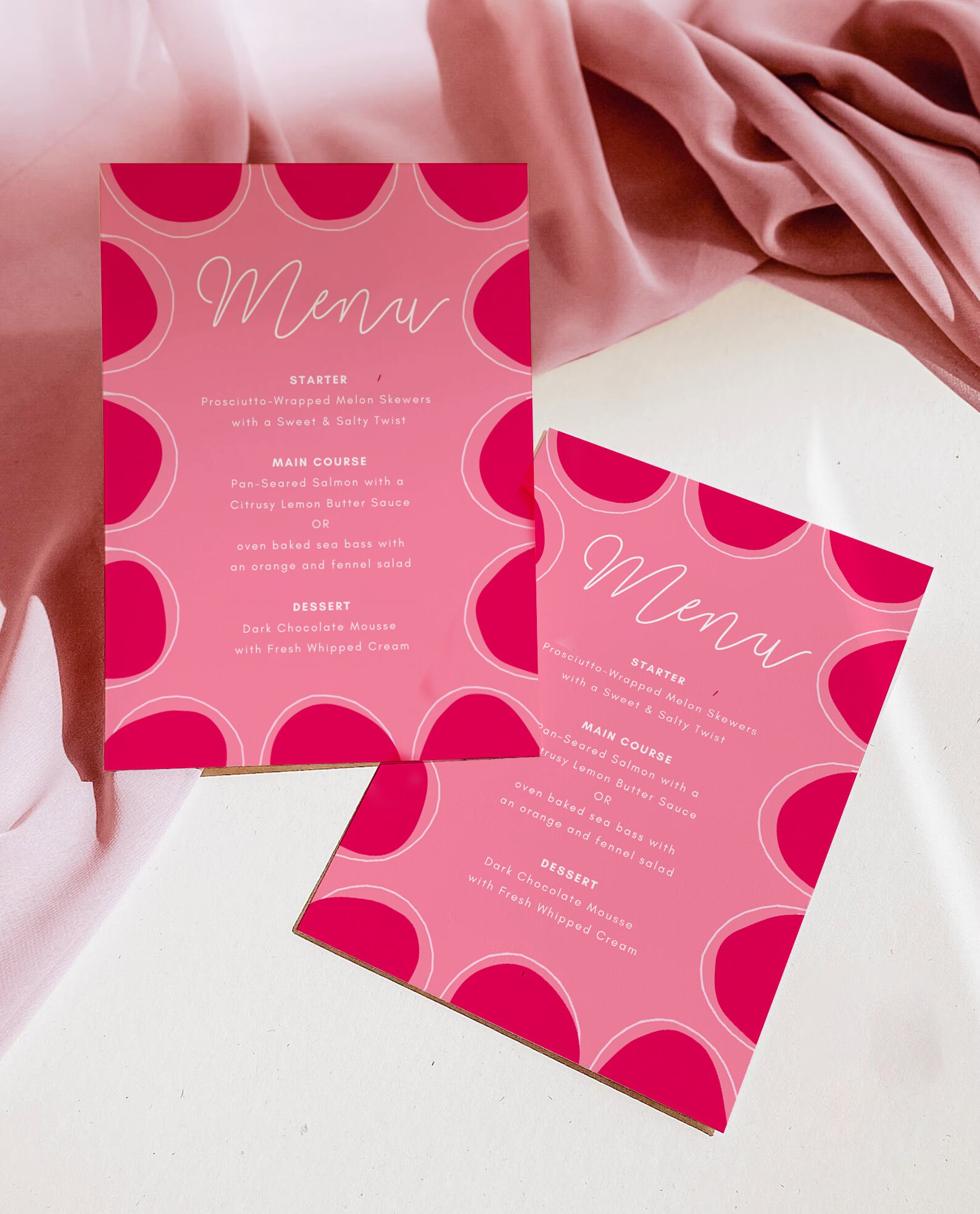 Pink Scalloped Menu Template Instant Download Editable Menu - Etsy