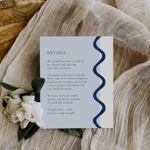 Wave Wedding Invitation Template Set, Minimalist Wedding Invitation ...
