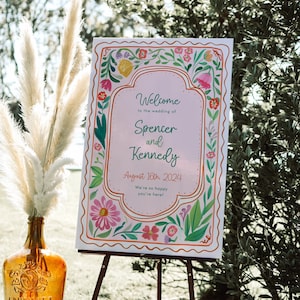 Colorful Floral Spring Welcome Sign, Colorful Flowers Sign, Editable ...