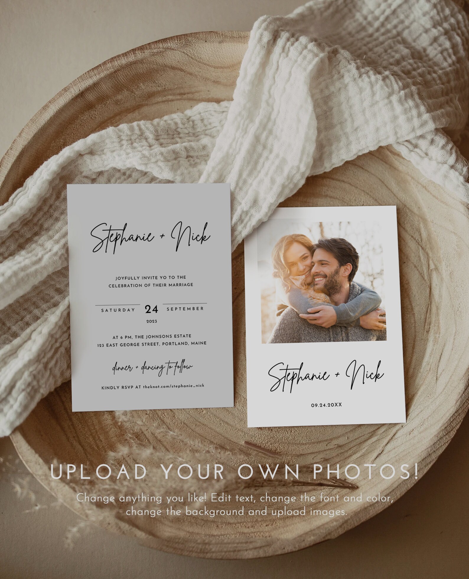 Minimalist Wedding Invitation Template Editable Minimalist - Etsy