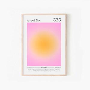 Angel Numbers Set | Gradient Wall Art | Aura Angel Number Posters ...