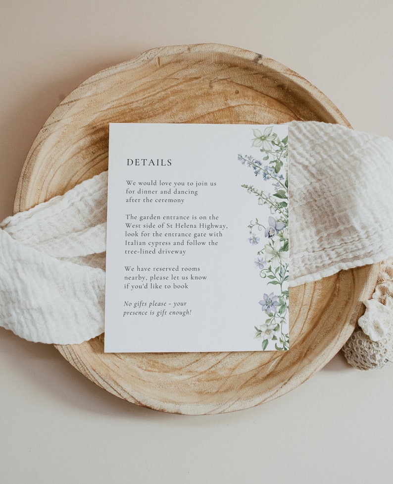Wildflower Wedding Invitation Template, Printable Wedding Invitation ...